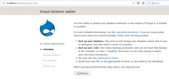 Actualizar el núcleo de Drupal (minor version update) – Tecnologías web para servicios de ...